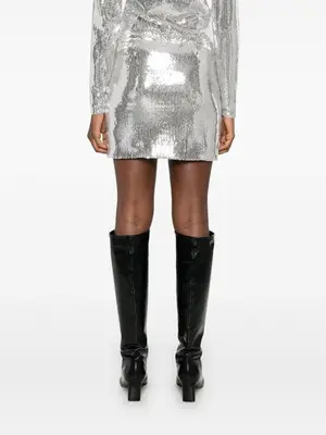 ROTATE BY BIRGER CHRISTENSEN Sequinned Mini Skirt - Silver