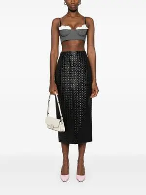 PATOU Zip-up Quilted Midi Skirt