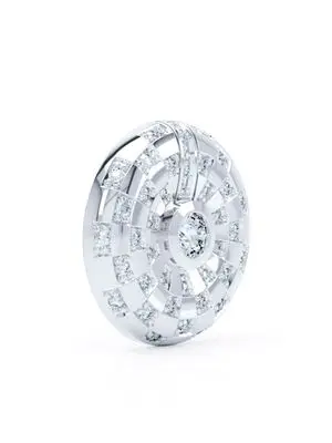 LOEV 18kt Recycled White Gold Toi Et Moi Checkerboard Diamond Earrings - Silver