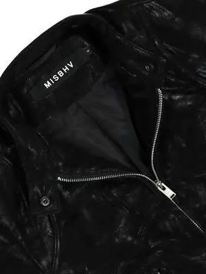 MISBHV Cropped Faux-leather Jacket - Black