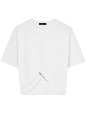 Versace Logo-embroidered T-shirt - White