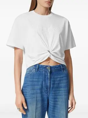 Versace Logo-embroidered T-shirt - White