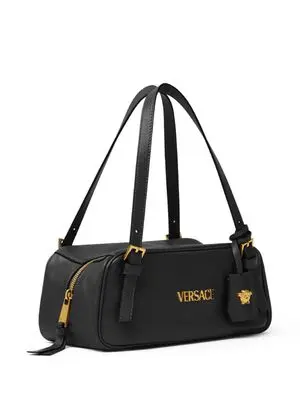 Versace Tag Bowling Shoulder Bag - Black