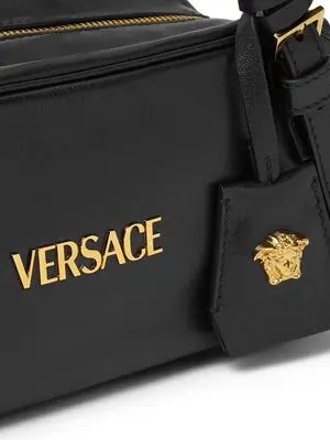 Versace Tag Bowling Shoulder Bag - Black