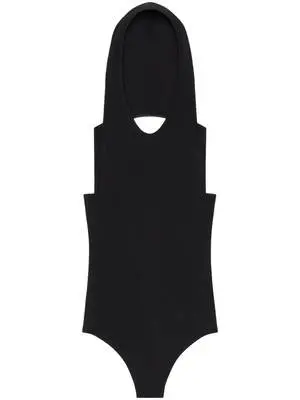 COURREGES Illusion Hooded Bodysuit - Black