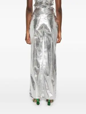 ROTATE BY BIRGER CHRISTENSEN Braided Straight-leg Trousers - Grey