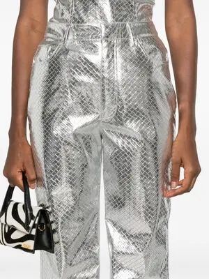 ROTATE BY BIRGER CHRISTENSEN Braided Straight-leg Trousers - Grey