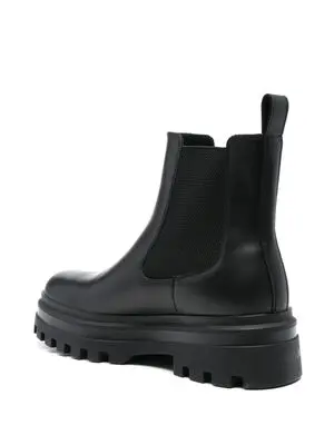 Calvin Klein Lug-sole Leather Boots - Black