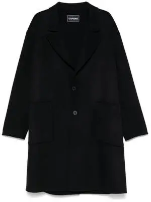 CENERE GB Single-breasted Mid-length Coat - Black