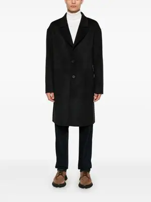 CENERE GB Single-breasted Mid-length Coat - Black