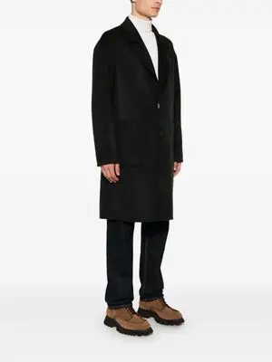 CENERE GB Single-breasted Mid-length Coat - Black