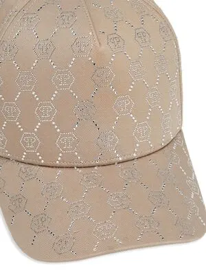 Philipp Plein Crystal-embellished Baseball Cap - Neutrals