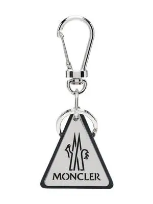 Moncler Logo-engraved Leather Keyring - Silver