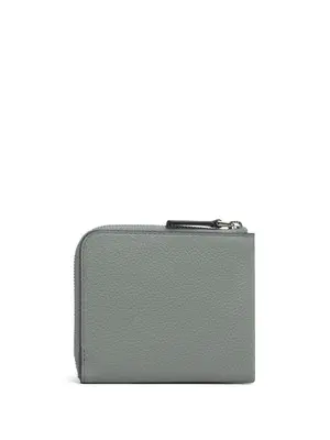 Marni Leather Zip-around Wallet With Mending-embroidery - Blue
