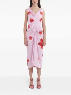 Marni Floral-print Midi Dress - Pink