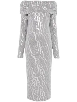 ROTATE BY BIRGER CHRISTENSEN Sequinned Midi Dress