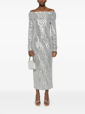 ROTATE BY BIRGER CHRISTENSEN Sequinned Midi Dress
