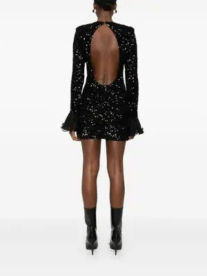 ROTATE BY BIRGER CHRISTENSEN Sequinned Mini Dress - Black