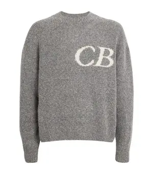 COLE BUXTON Wool-blend Logo Sweater - Grey