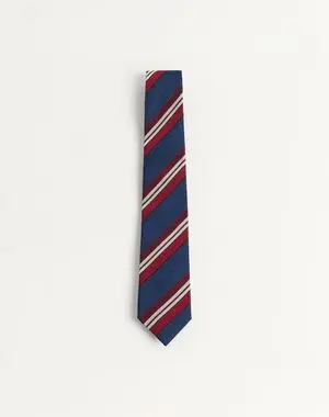 Valentino Garavani Valentino Garavani Regimental Jacquard Silk Neck Tie Blue/maroon