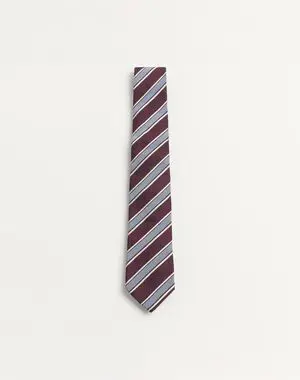 Valentino Garavani Valentino Garavani Silk Regimental Tie Maroon/azure