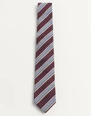 Valentino Garavani Valentino Garavani Silk Regimental Tie Maroon/azure/ivory/navy