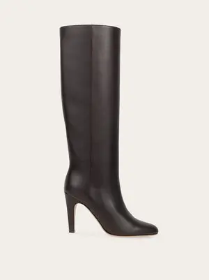 FERRAGAMO Knee-high Snake-embossed Leather Boots - Brown