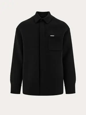 FERRAGAMO Cashmere-blend Overshirt - Black