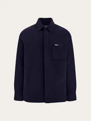 FERRAGAMO Cashmere-blend Overshirt - Blue