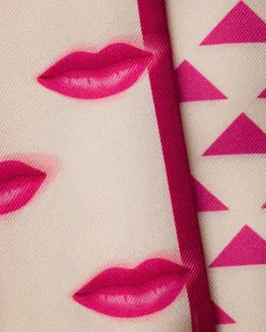 Prada Printed Silk Twill Skinny Scarf - Pink