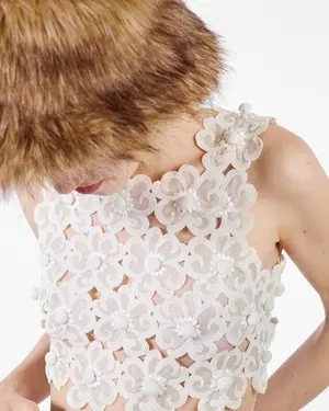 Prada Guipure Top With Daisy Embroidery