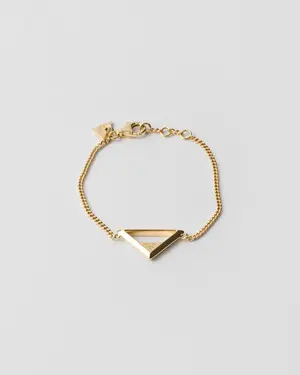Prada Prada Metal Triangle Logo Bracelet Gold