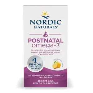 NORDIC NATURALS Postnatal Omega-3 Lemon Flavor 60 Softgels - One-color