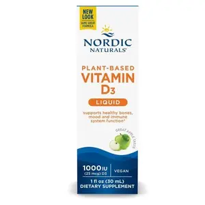 NORDIC NATURALS Plant-based Vitamin D3 Liquid Apple Flavor 1 Oz - One-color