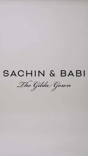 Sachin & Babi Gilda Printed Gown With Cape