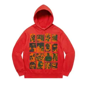Supreme Collage Grid Hooded Sweatshirt - Red