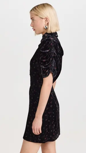 chinese dress ladies FOR LOVE & LEMONS Midnight Velvet Mini Dress In Black main image 1