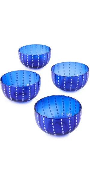 ZAFFERANO Perle Bowl Set Of 4 - Blue