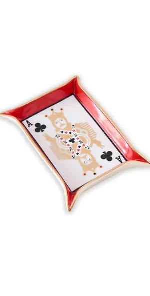 Jonathan Adler Dealer's Choice Valet Tray - Red/white/black/brass