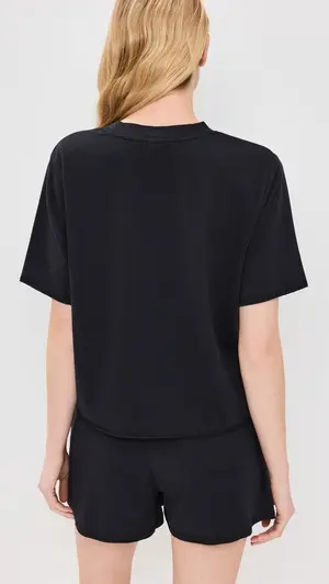 Polo Ralph Lauren French Terry Short Sleeve Pajama Set - Black