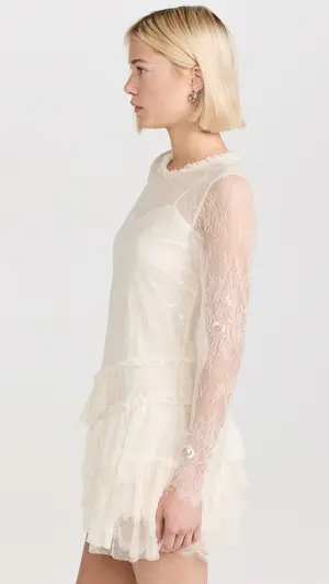 LoveShackFancy Amberleigh Lace Mini Dress