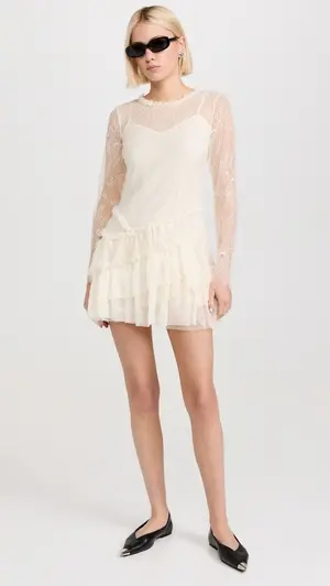 LoveShackFancy Amberleigh Lace Mini Dress