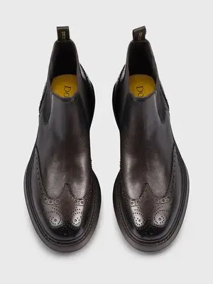 DOUCAL'S Chelsea Boots With Broguing - Dark