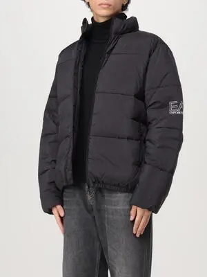 EA7 Puffer Jacket With Stand Collar - Black