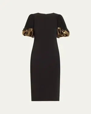 badgley mischka beaded dress Vintage Badgley Mischka Black Evening Dress W Green Beads & Sequins  Modig