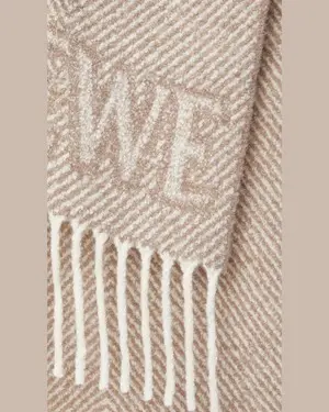 Loewe Logo Fringe Wool-blend Scarf