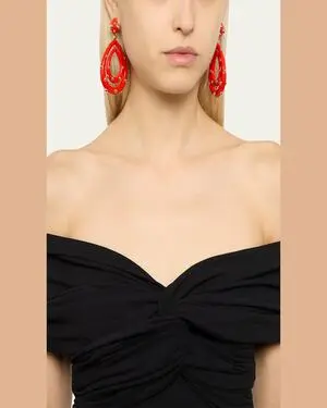 GIORGIO B Medium 18k Goccia Earrings With Coral Enamel