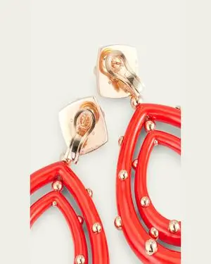 GIORGIO B Medium 18k Goccia Earrings With Coral Enamel