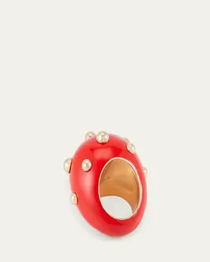 GIORGIO B Goccia Coral Enamel Ring