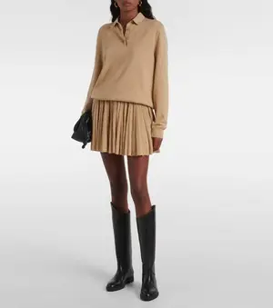 Loro Piana Luciole Cashmere-blend Polo Sweater - Beige